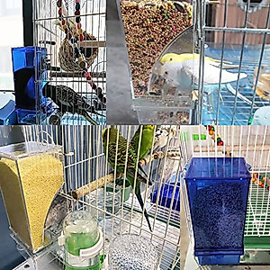 Parrot Automatic Feeder No Mess Bird Feeder Food Container Feeding Station Foraging Cage Accessories Acrylic Suitable for Parrot Cockatoo Canary Love Bird (Transparent)