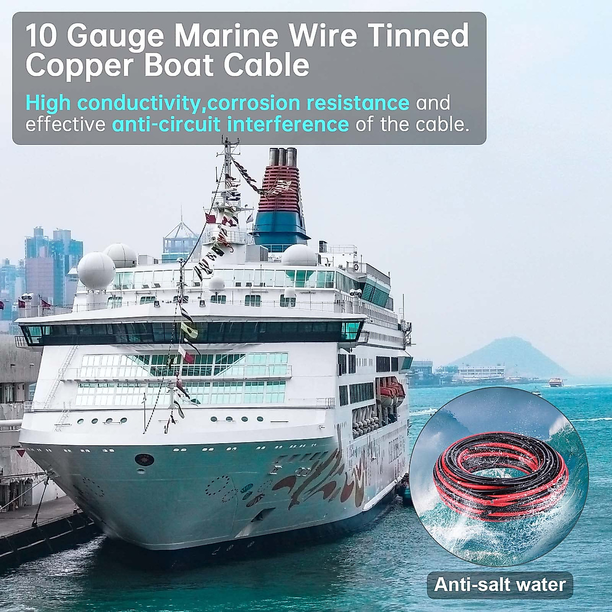 10 Gauge Wire,iGreely 10 AWG Tinned Copper Electrical Wire Cable, 2 Conductor Insulated Wire for Solar Panel Car Audio Automotive Marine Speaker Led Lighting-30Ft Black&30Ft Red