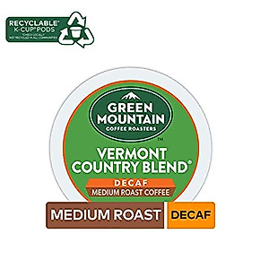 Green Mountain Coffee Roasters Vermont Country Blend Decaf, Keurig Single-Serve K-Cup Pods, Medium Roast Coffee, 96 Count (4 Packs of 24)