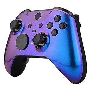 eXtremeRate Chameleon Purple Blue Faceplate Cover, Front Housing Shell Case Replacement Kit for Xbox One Elite Series 2, Xbox Elite 2 Core Controller Model 1797 - Controller NOT Included