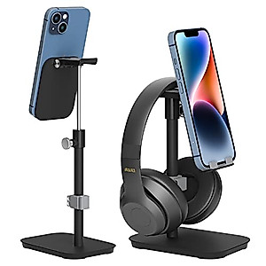 SZFIXEZ Cell Phone Stand, Height Adjustable Chat Stand for Desk/Office (Black)