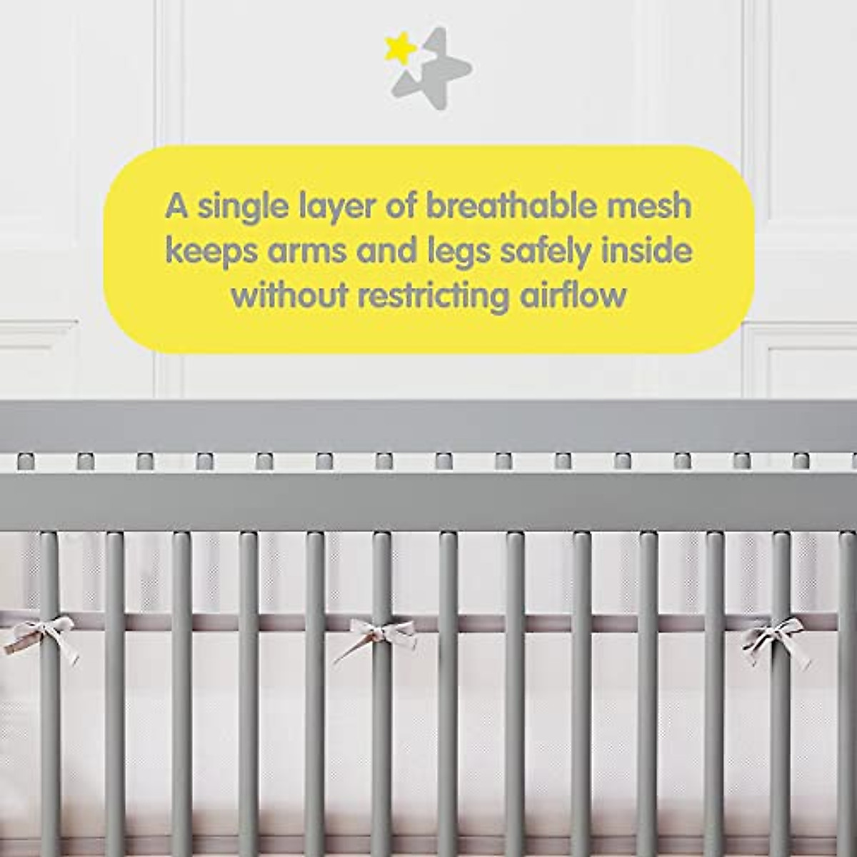 BreathableBaby–Breathable Mesh Crib Liner–Deluxe Muslin Collection–Pink– Fits Full-Size Four-Sided Slatted and Solid Back Cribs–Anti-Bumper