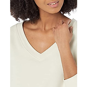 GAP womens Fleece Oversized Vneck Tunic Sweatshirt, Beach Pebble, Small US