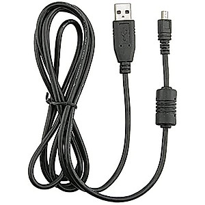 Black USB 2.0 A to 8-Pin Mini B Cable w/ Ferrite - 1.5M / 59 Inches for Nikon CoolPix P90