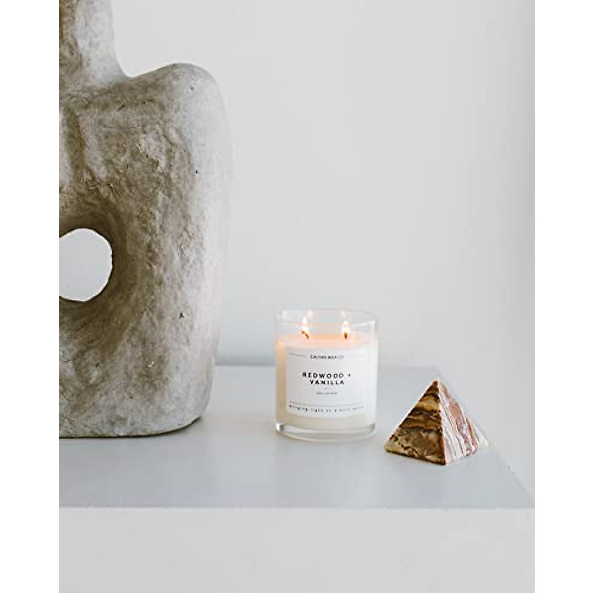 Calyan Wax Scented Candle Smoke & Leather Candle for The Home Scented with Spiced Leather, Soy Wax Aromatherapy Candle in Glass Jar with 37 Hour Burn Time, Non Toxic Scented Candles Gifts