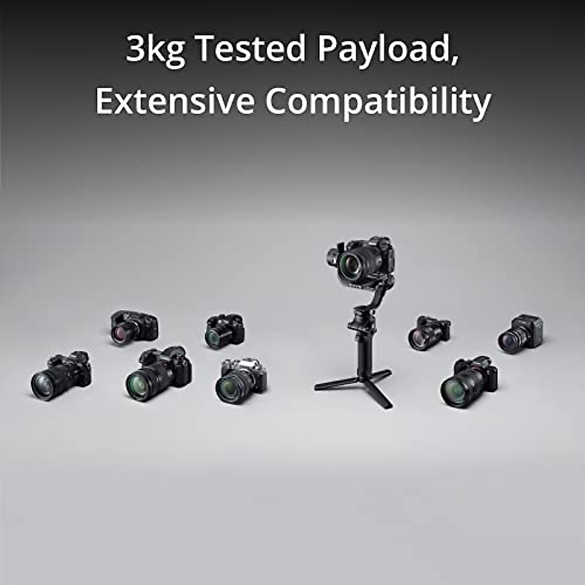 DJI RSC 2 - 3-Axis Gimbal Stabilizer for DSLR and Mirrorless Camera, Nikon, Sony, Panasonic, Canon, Fujifilm, 6.6 lb Payload, Foldable Design, Vertical Shooting, OLED Screen, Black