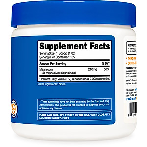 Nutricost Magnesium Glycinate Powder (250 Grams) (Unflavored)