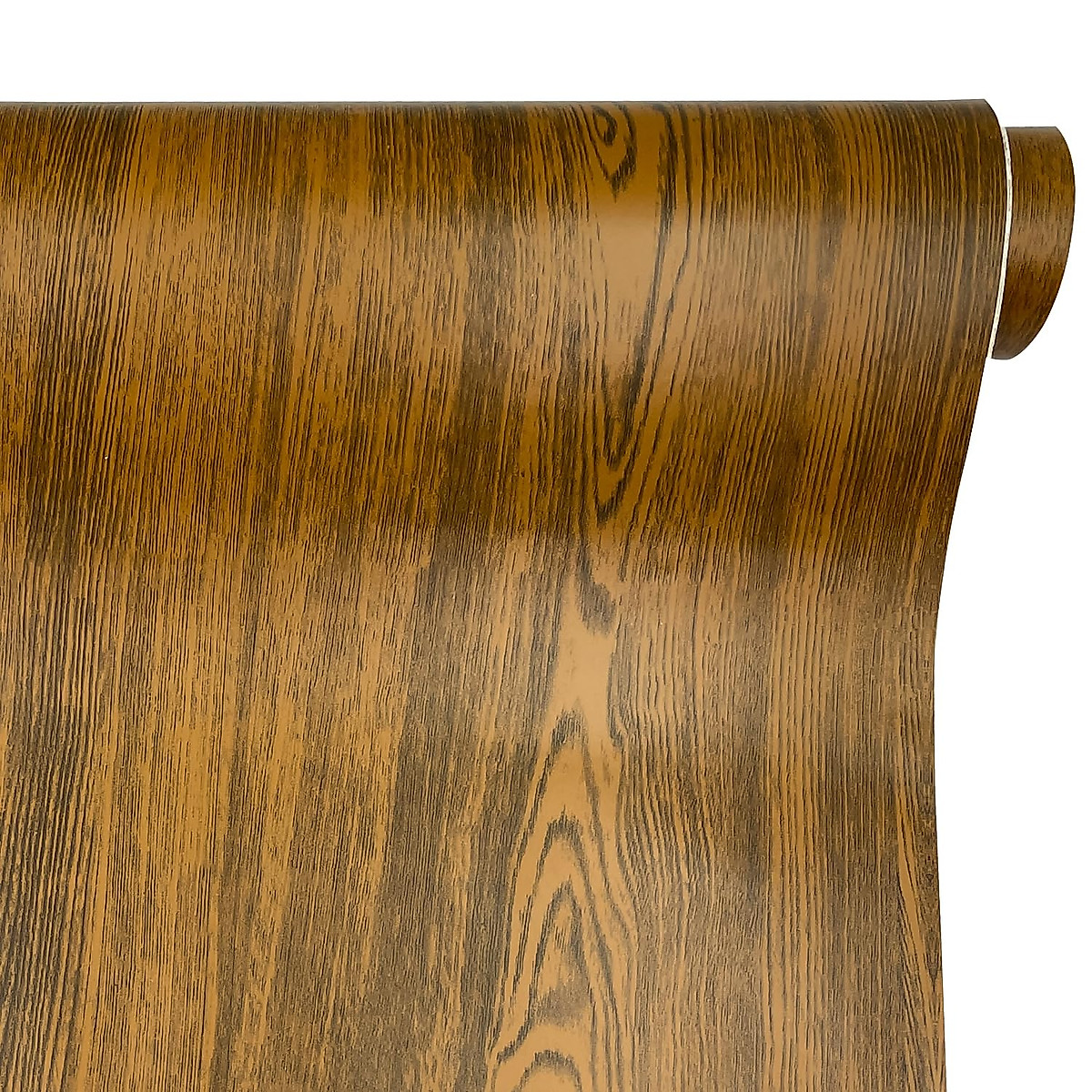 Yifely Dark Brown Walnut Wood Grain Countertop Decor Paper Self-Adhesive Shelf Liner Door Sticker 17.7 Inch by 9.8 Feet