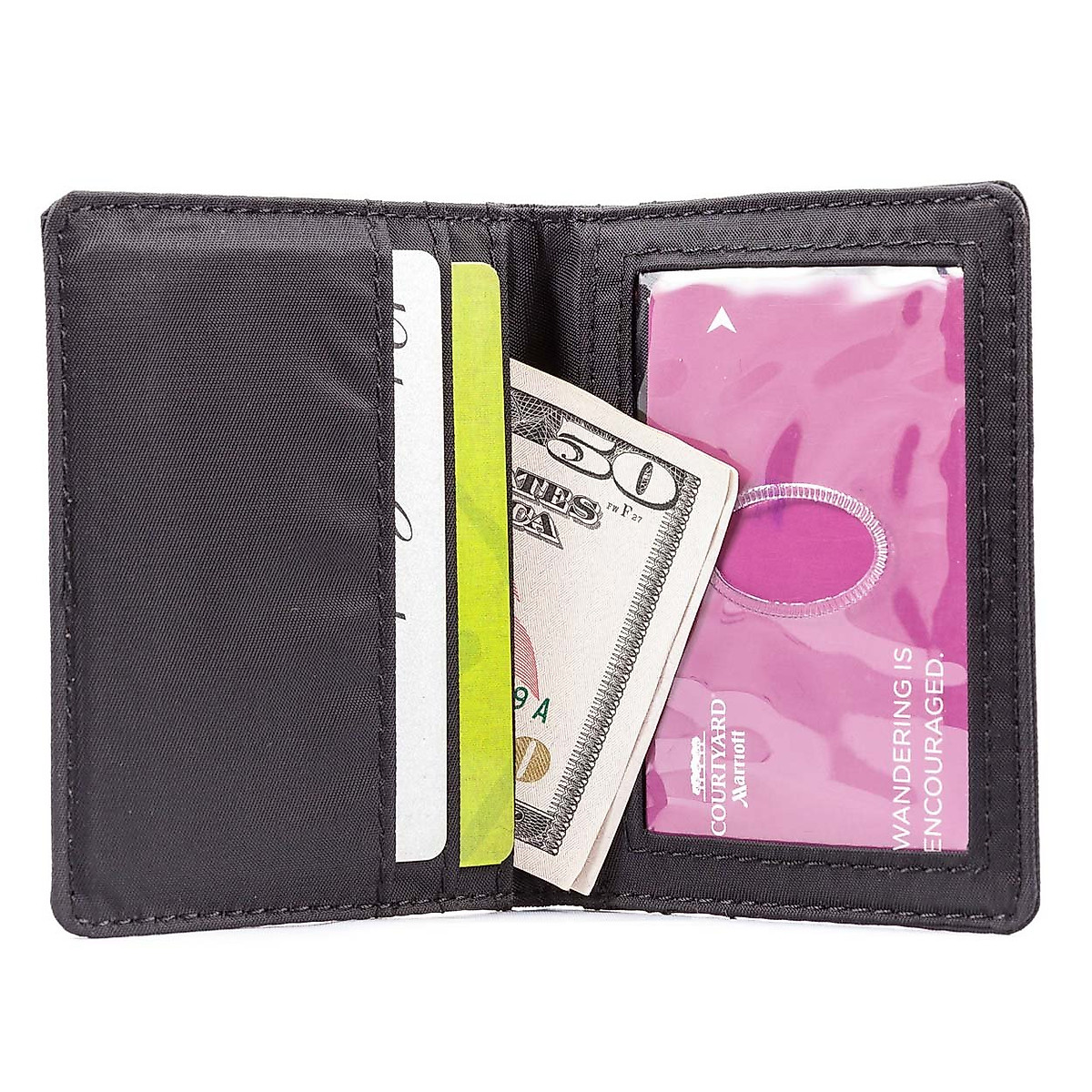 Big Skinny New Yorker Leather ID Slim Wallet, Holds Up to 24 Cards, Lightweight,Slim, Black