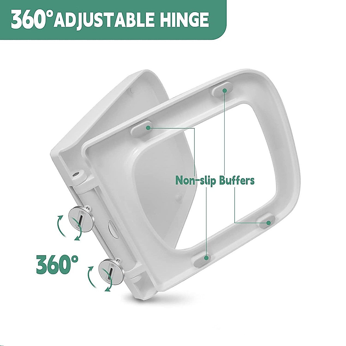 DFEDHF Square Toilet Seat Soft Close, Top Fixing, Quick Release for Easy Cleaning, Adjustable Hinges, Easyto Install, PP Toilet Lid Square, White,06A (06A)