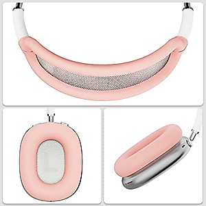 Tucana Silicon Cases Compatible for AirPods Max, Overhead Cover + Earcup Cover (Pink)