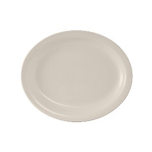 Tuxton China Oval Platters, TNR-013, 11-1/2" x 9-1/8", Narrow Rim, Microwave & Dishwasher Safe, Oven Proof, Fully vitrified, Ceramic, Nevada, American White/Eggshell, (CASE OF 12)