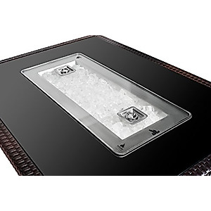 Outland Fire Table Tempered Glass Lid Insert for Series 401/403 Outdoor Propane Fire Pit Tables, Rectangular 29-Inch x 13-Inch x 5/16-Inch – Includes Bracket Set for Horizontal Interior Slide Storage