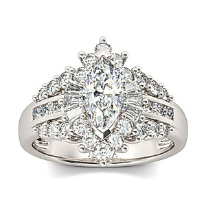 Jeulia 2 Carat Marquise Cut Rings Women Halo Solitaire Engagement Rings 925 Sterling Silver Cubic Zirconia Wedding Rings Anniversary Promise with Jewelry Box (6)