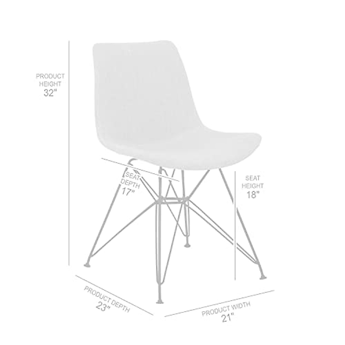 Armen Living Palmetto Dining Chair, Gray
