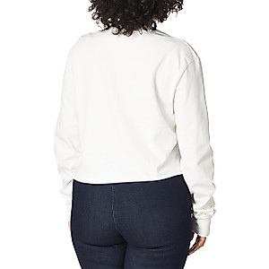 Champion Women's Boyfriend Long Sleeve Cropped Tee, GFS SILVER GREY, SMALL