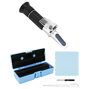 QWORK Beekeeper Refractometer with Automatic Temperature Compensation, Brix 0-32%, Hand Refractometer for Fruit Juice Beer Jam
