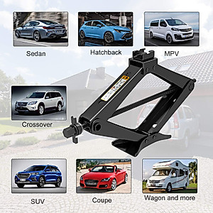 IMAYCC Scissor Jack for Car/SUV/MPV - Heavy Duty 3.0 Ton (6614 lbs) Car Jack kit with Hand Crank Trolley Lifter, Portable Emergency Tire Change kit with Wheel Wrench.