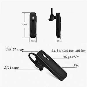 schicj133mm Earhook Earphones - Wireless Bluetooth 4.1 Stereo Headset Headphone Earphone Compatible with iPhone Samsung - Black