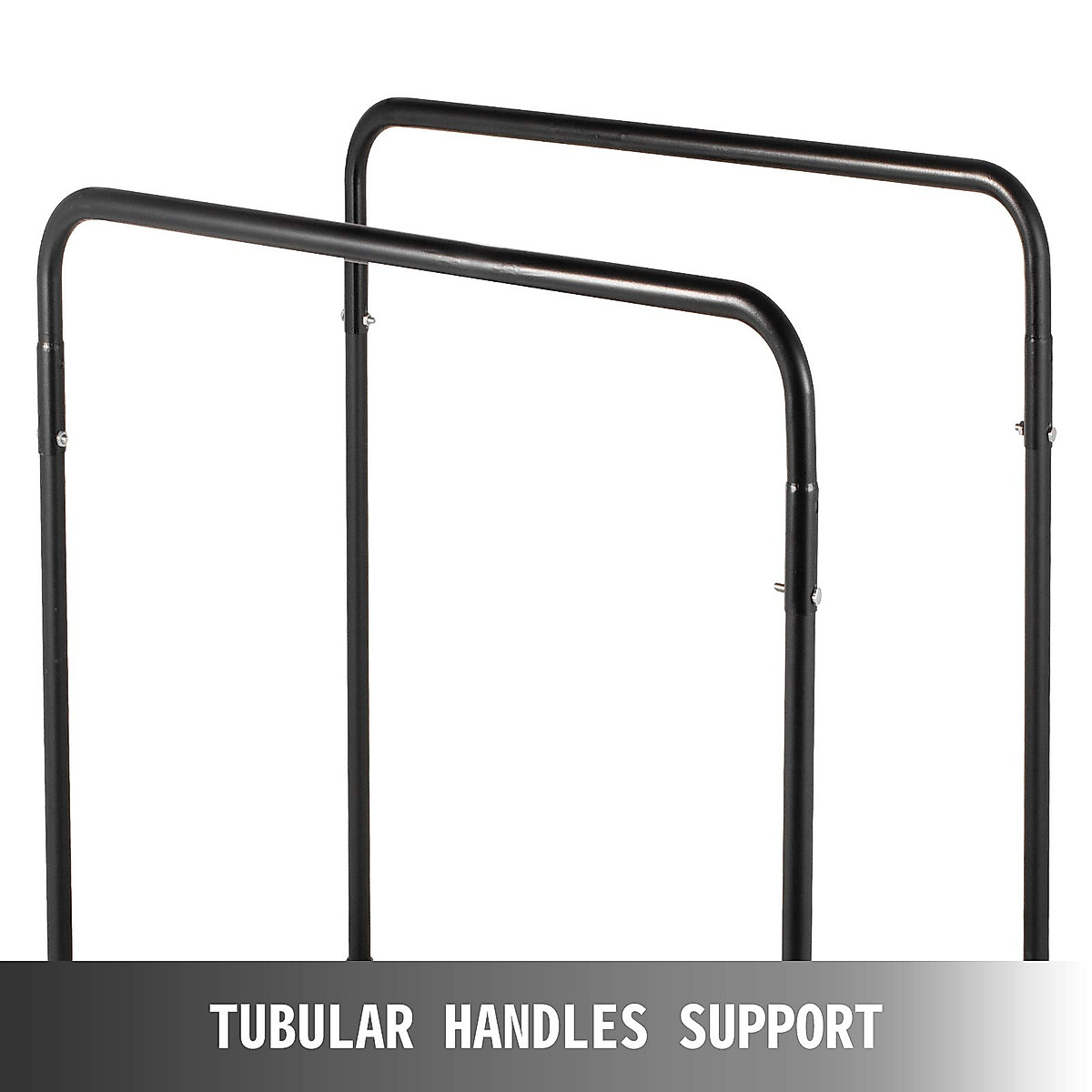 Happybuy Folding Table Cart Black Table Rack for 60" Round Tables Heavy Duty Table Trolley Black Desk Trolley Steel Frame Rolling Casters Party Event Hotel Furniture 10 Table Capacity