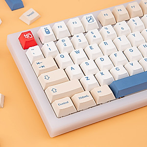 TOkey Cherry Profile PBT Dye Sublimation 141 Keys keycap Set-61/84/104/108 Keys US ANSI Layout Keycap for Mechanical Gaming Keyboard Gateron Kailh Cherry MX Switches(Soy Milk English)