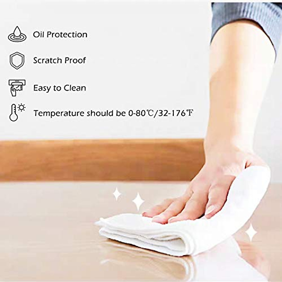 VALLEY TREE 24 x 48 Inch Clear Table Cover Protector,1.5mm Thick PVC Plastic Desk Mat, Tablecloth Clear Desk Protector, Waterproof Table Pad Mat for Dining Table Office Desk