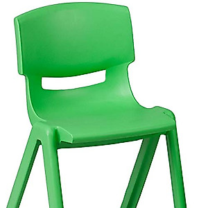 BizChair 23.625" W x 47.25" L Green Plastic Activity Table Set-6 Chairs