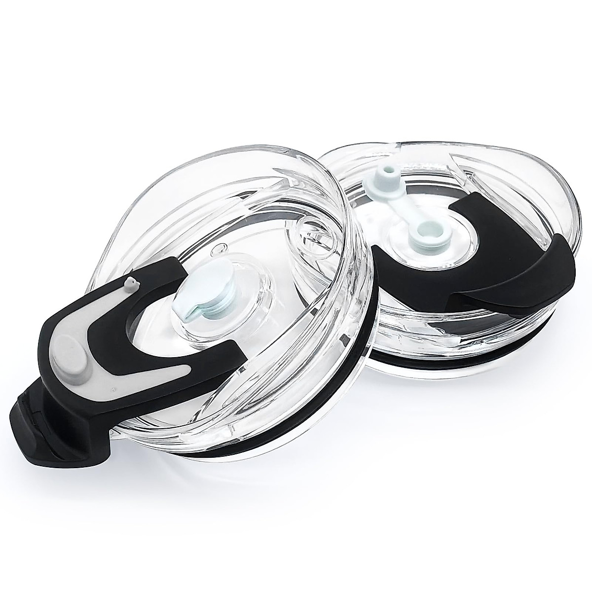 AiHeart 30/40 oz Tumbler Replacement Lids,2pack Spill Proof Straw Lids for YETI,Old Style RTIC,Ozark Trail and More,for Travel Tumblers,Stainless Steel Tumblers,Straw and Sippy Friendly(Black)