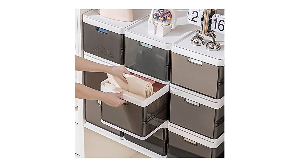 Stackable Plastic Storage Bins with Lids - 3 Pack for Organizational Ease