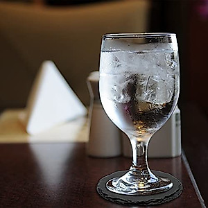 12 PCS Round Slate Drink Coasters Set, SIJDIEE 4 Inch Black Slate Stone Coasters with Anti-Scratch Bottom and Coaster Holder for Office Bar Kitchen Home Dinner Table Decor Supplies