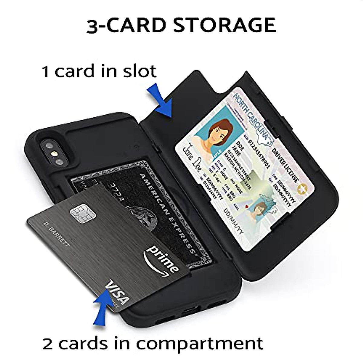 TORU Wallet Case for iPhone X - Matte Black Solid