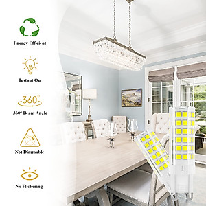 DiCUNO G9 LED Bulb, Ceramic Base Light Bulb 6W (60W Halogen Equivalent), 550LM, Daylight White 6000K, Non-Dimmable Replacement for Home Lighting, 12-Pack