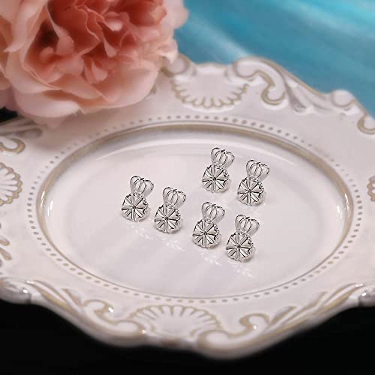 2 Pairs Earring Backs for Droopy Ears,Adjustable Crown Large Earring Backs for Heavy Earring,18K Gold Plated Hypoallergenic Earring Lifters Secure Earring Backs for Studs(WhiteGold)