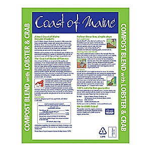 Coast of Maine Quoddy Blend Lobster and Crab Organic Compost Plant Potting Soil Blend Bag for Container Gardens and Flower Pots, 1 Cubic Foot