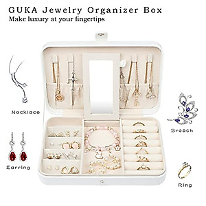 GUKA Plush Velvet Travel Jewelry Box Organizer for Women Girls Jewelry Holder for Earring Ring Necklace Jewelry Travel Organizer Small Jewelry Box