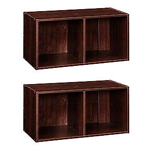 ClosetMaid 102300 Decorative Stackable or Hung-able 2-Cube Cubeicals Closet Organizer Storage, Dark Cherry (2 Pack)