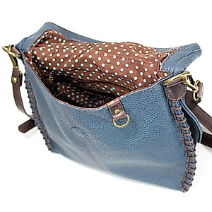CHALA Charming Crossbody Bag - Flap Top and Metal Key Charm in Navy Blue, Cross-Body or Shoulder Purse - Dragonfly