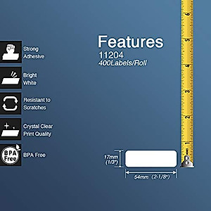 BETCKEY - Compatible Multi-Purpose Address Labels Replacement for Brother DK-1204 (0.66 in x 2.1 in), Use with Brother QL Label Printers [10 Rolls/4000 Labels]