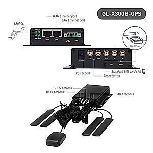 GL-X300B (Collie) 4G LTE VPN Industrial Wireless Gateway, External Full-Band 4G Antennas, Hardware Watchdog, at Command, DNS Encryption, 2.4GHz ONLY