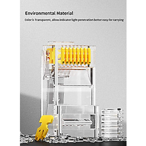 AMPCOM RJ45 Connectors, Standard Modular Plugs, UTP Gold-Plated 2 Pieces Suit CAT6 RJ45 8P8C Crimp End for Ethernet Cable, Support POE/POE+ / POE++, 100/Pack