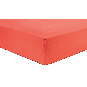 Coral Deluxe Flannel Fitted Crib Sheet - Solid Print Cotton Flannel, Coral, Fully Elasticized, 10 in Deep Pockets, Fits Standard Crib Mattress 28 in x 52 in