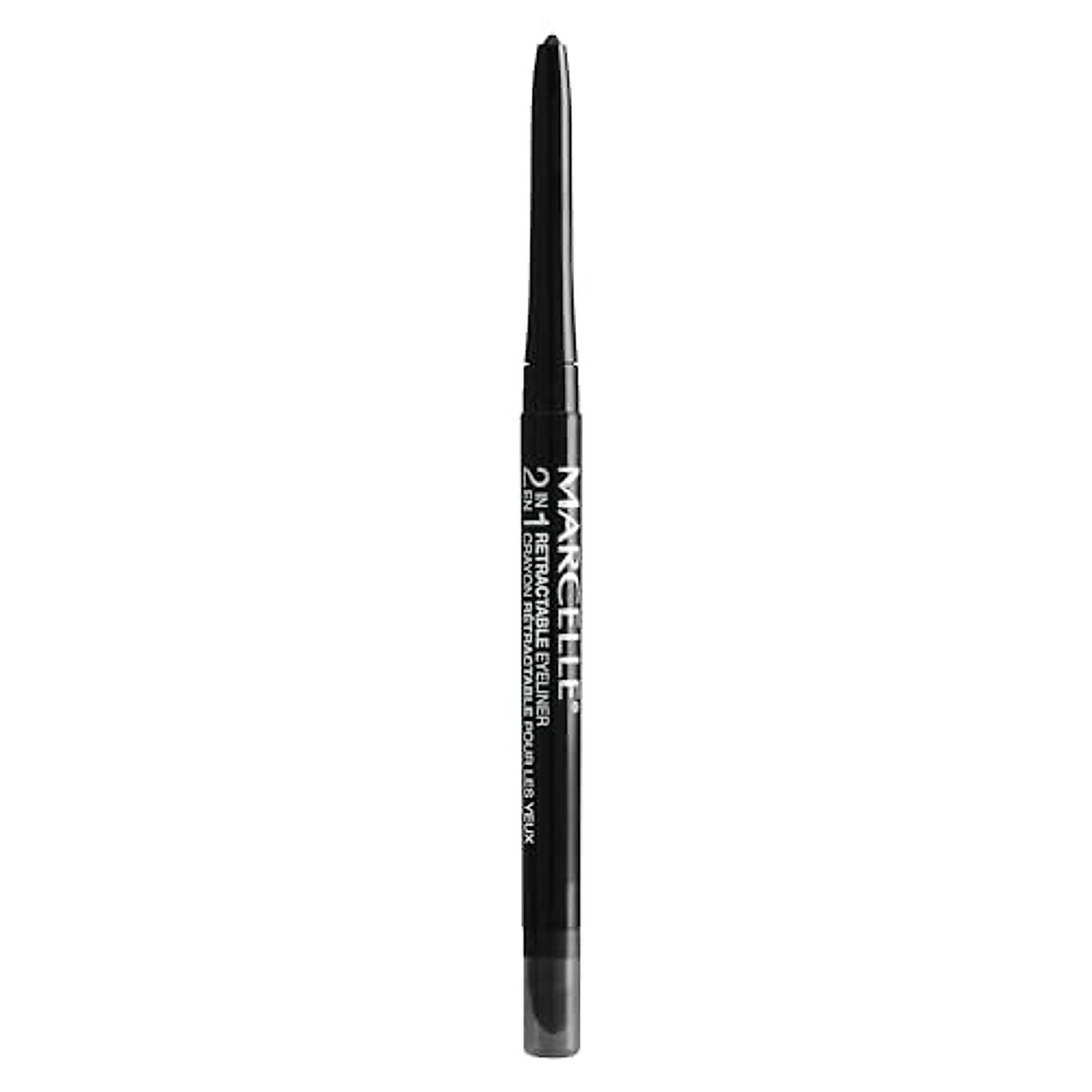 Marcelle 2-in-1 Retractable Eyeliner, Black, Waterproof, Easy-To-Smudge, Smokey Eye, Long-Lasting 12h, Fragrance-Free, Hypoallergenic, Cruelty-Free, 0.31 g