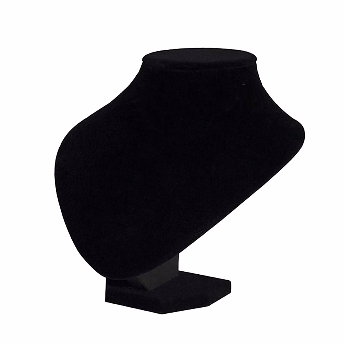 Homyl Black Velvet Wooden Necklace Display Bust Stand Mannequin - Jewelry Holder for Necklaces Chain, Choker, Pendant - 20x20x17cm