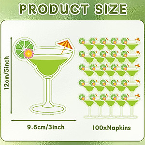 100 PCS Martini Margarita Napkins Bachelorette Fiesta Decorations Martini Margarita Bar Birthday Party Dessert Napkins for Mexican Fiesta Carnival Bachelorette Bridal & Baby Shower Party Supplies