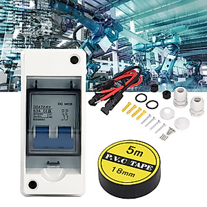 DC Miniature Circuit Breaker, 2 Pole 1000V 63Amp Isolator for Solar PV System, DIN Rail Mount Chtaixi DC Disconnect Switch Solar Disconnect Switch with Outdoor IP65 Waterproof Box