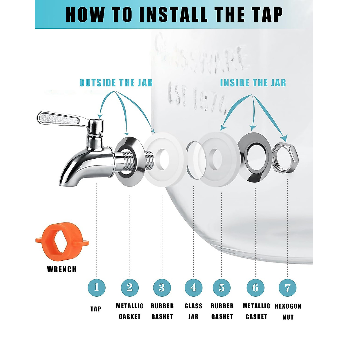 Liquid Laundry Detergent Dispenser, Ann Bully[2 Pack] 1-Gallon Glass Drink Beverage Dispenser with Stand & Lid & Stainless Steel Spigot, Mason Jar Drink Dispensers for Parties, Picnics, BBQ, Weddings