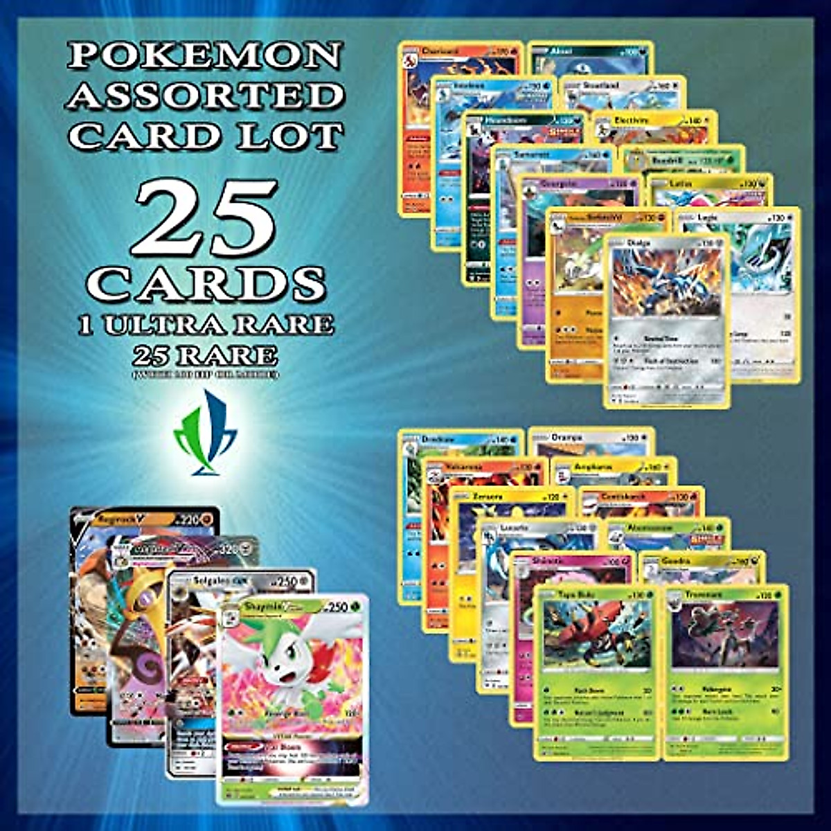 25 Rare Pokemon Cards with 100 HP or Higher (Assorted Lot with No Duplicates) w/Guaranteed Ultra Rare Pokemon