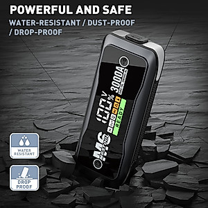 M6 3000A Peak Car Battery Jump Starter Battery Pack, Portable Jumper Box, Battery Booster Start, 12V Car Battery Charger and Jumper Cables for 10.0L Gas and 8.0L Diesel Engines