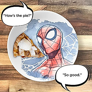 Corelle Vitrelle 4-Piece Salad Plate Set, Triple Layer Glass and Chip Resistant, Lightweight Round 8-1/2-Inch Plates Set, Marvel's Spider-Man
