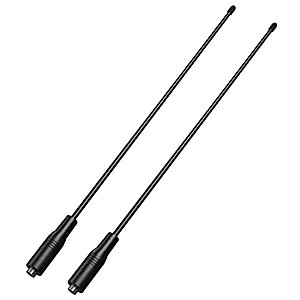 SAMCOM Walkie Talkie Long Antenna 15.1-Inch VHF/UHF (144/430Mhz) Dual Band Antenna SMA-Female 20 Watts Soft Whip Replacement SMA-K Antennas for FPCN30A/FPCN10A Radios,2 Packs